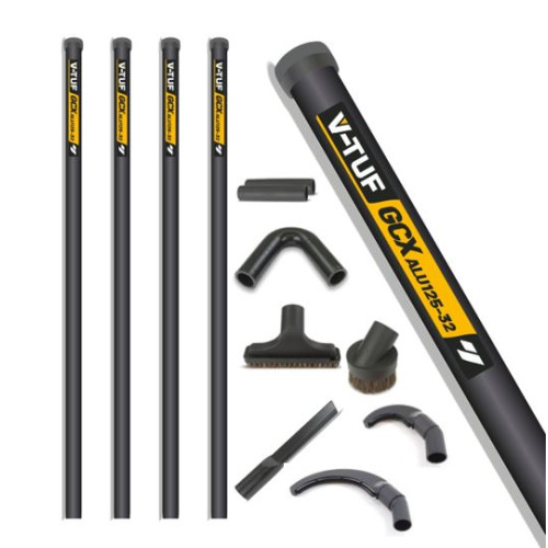 V TUF GCX ALU HIGH LEVEL INDOOR GUTTER CLEANER KIT 16ft 5M REACH 32MM POLES With 2 Pipe Cleaning Tools
