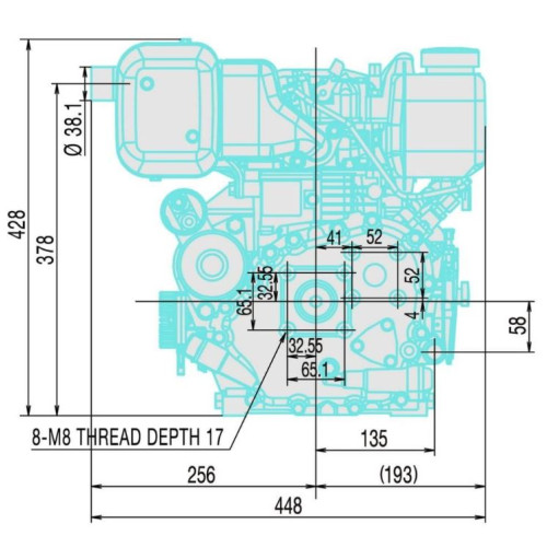 V-TUF.co.uk - V-TUF D5 L48 4.8HP YANMAR DIESEL ENGINE - recoil start
