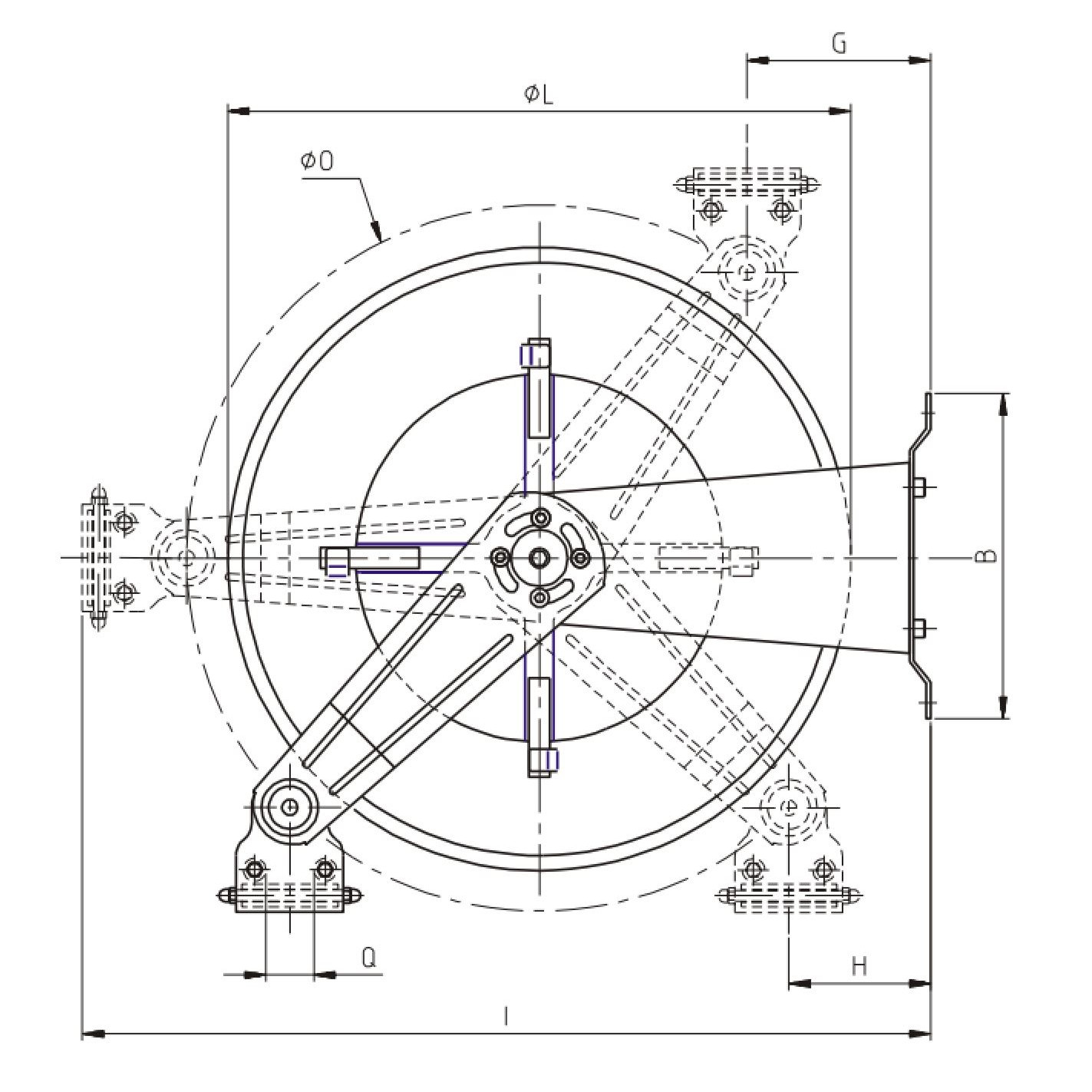 V-TUF.co.uk - 20M V-TUF Retractable tufREEL - Powder Coated Steel - V5.2201