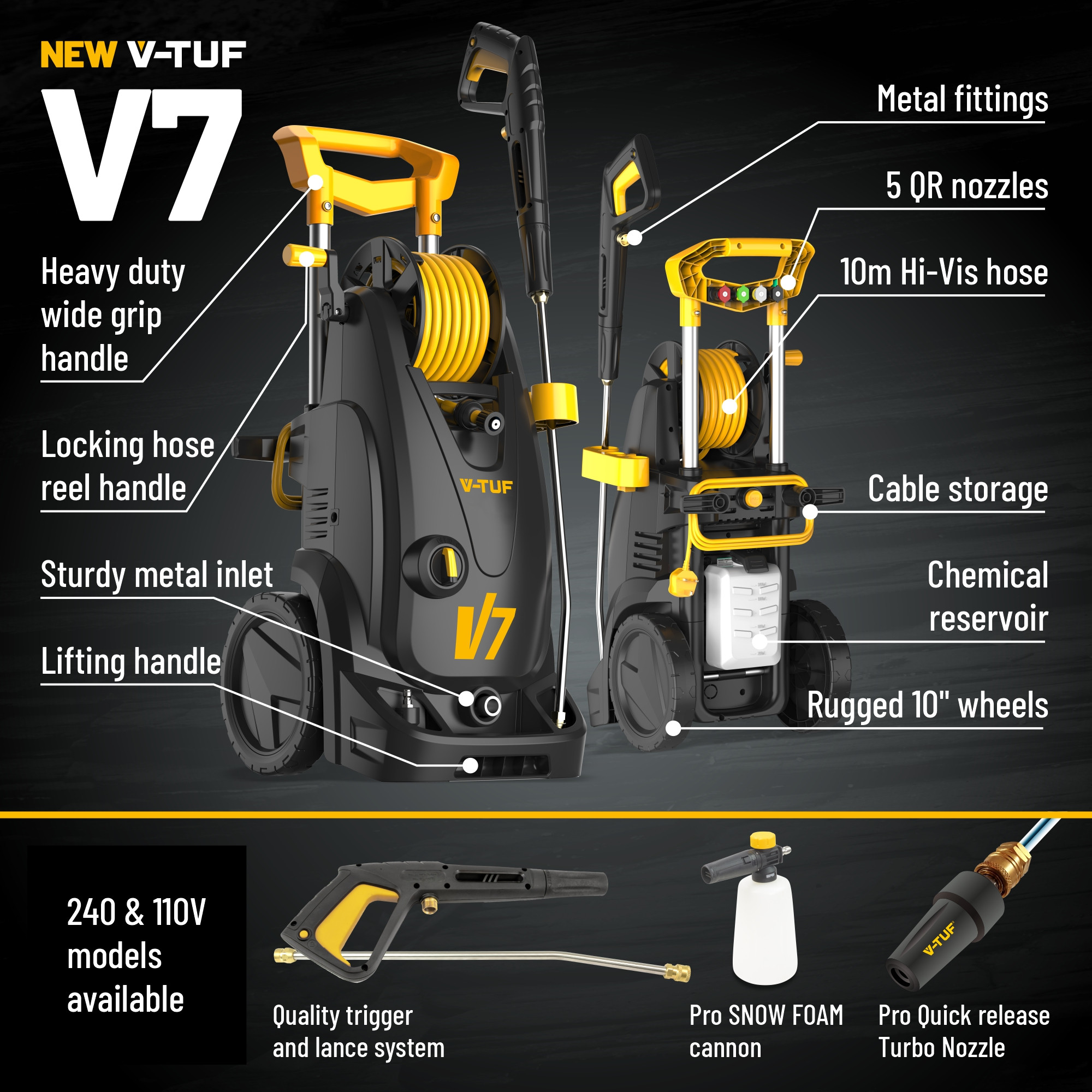 V-TUF.co.uk - V-TUF V7 240v 195Bar, 7.2L/min Tough DIY Electric ...