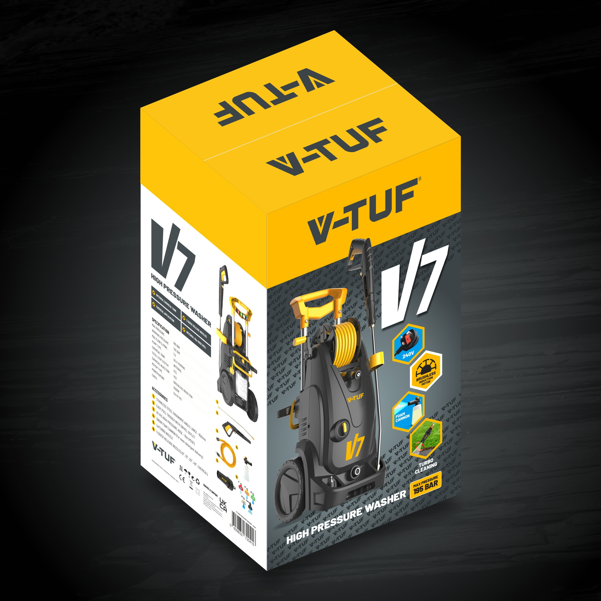 V-TUF.co.uk - V-TUF V7 240v 195Bar, 7.2L/min Tough DIY Electric ...