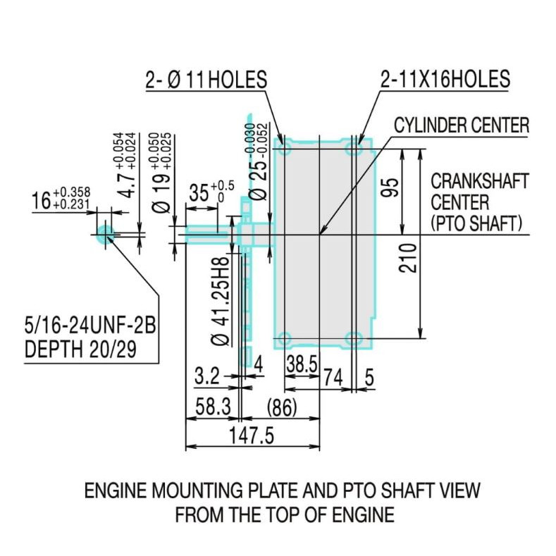 V-TUF.co.uk - V-TUF D5 L48 4.8HP YANMAR DIESEL ENGINE - recoil start